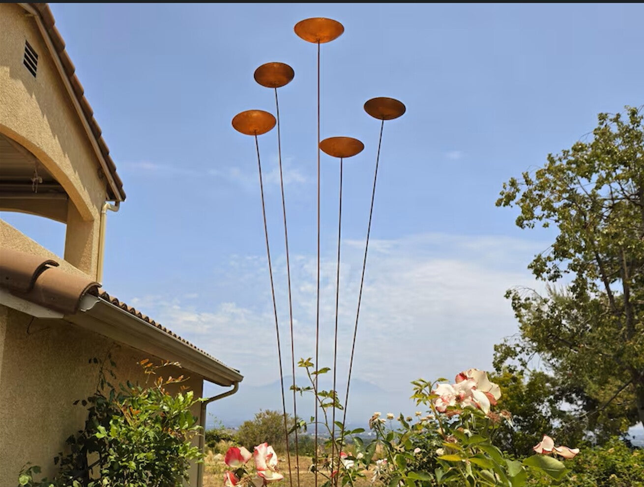35" Tall Spinning Metal Kinetic Sculpture Wind-Activated Garden Art fo